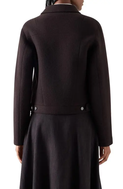 Akris Boiled Virgin Wool Trucker Jacket