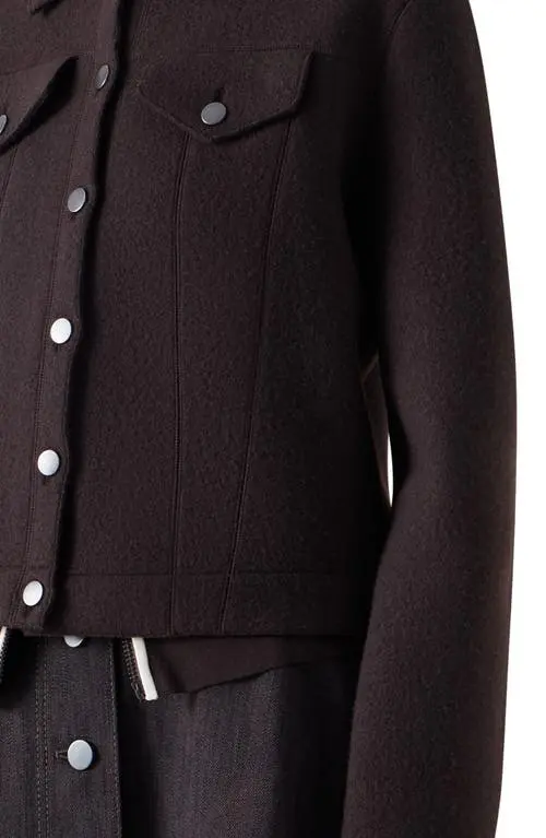 Akris Boiled Virgin Wool Trucker Jacket