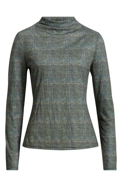 TAHARI ASL Mock Neck Long Sleeve Top