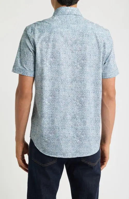 Bugatchi Miles Ooohcotton Tech Performance Floral Short Sleeve Shirt