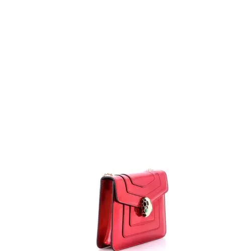 BVLGARI Serpenti Forever Square Shoulder Bag Metallic Leather Small