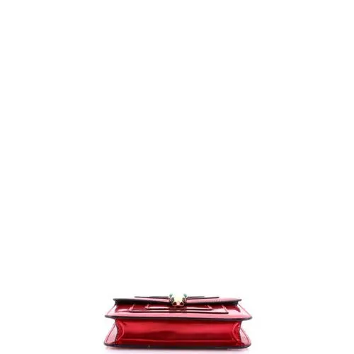 BVLGARI Serpenti Forever Square Shoulder Bag Metallic Leather Small