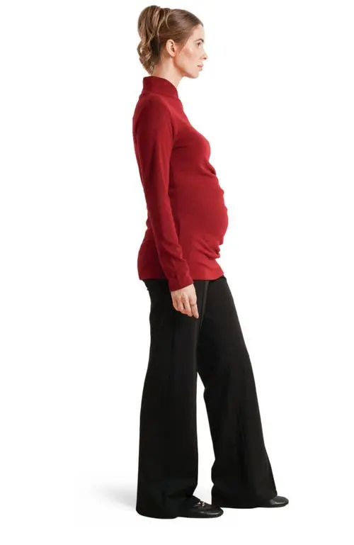 NOM MATERNITY Claire Asymmetric Neck Maternity Sweater