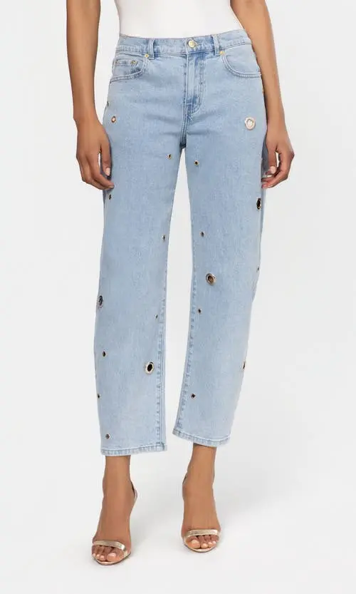Generation Love Quincey Grommet Barrel Jeans