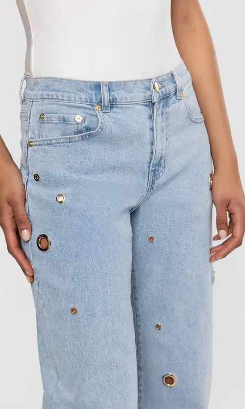 Generation Love Quincey Grommet Barrel Jeans