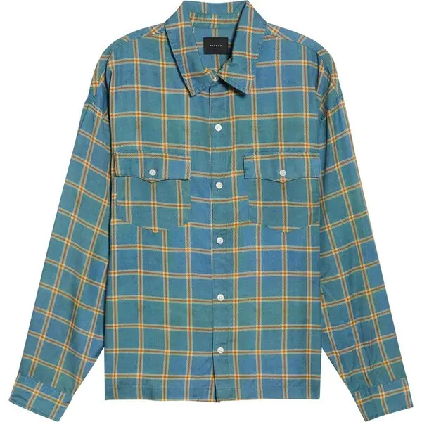 PACSUN Intel Plaid Flannel Button-up Shirt