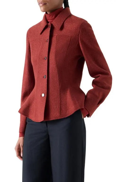Akris Flared Boiled Wool Jacket