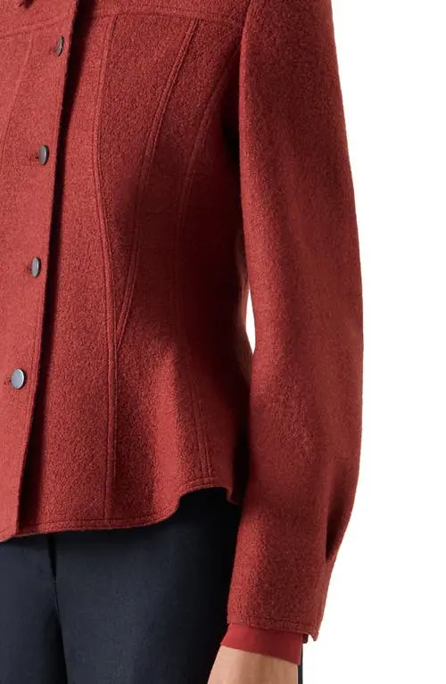 Akris Flared Boiled Wool Jacket