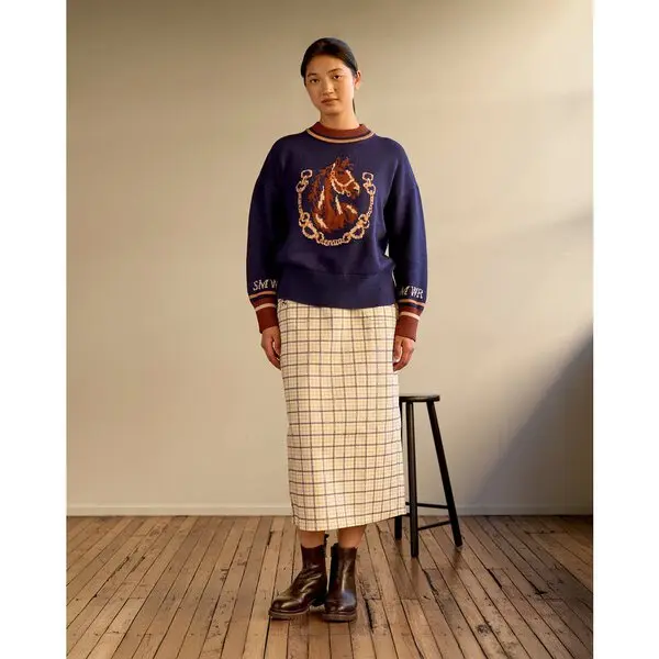 SMWR. BY THE SOMEWHERE CO Le Rodeo Knit Sweater - Navy