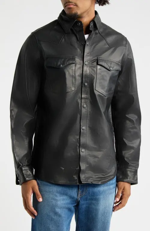 SCHOTT Leather Western Shirt Jacket