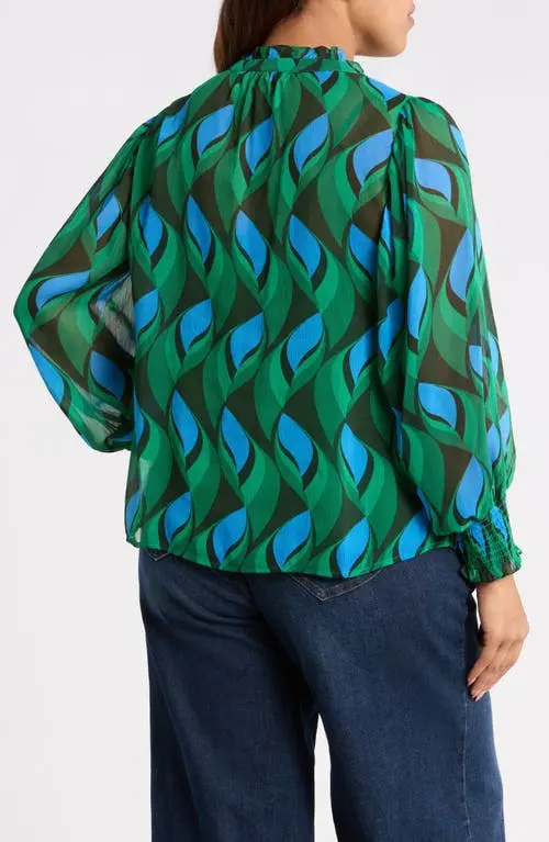 SUGARLIPS Tommie Long Sleeve Top - Emerald-blue