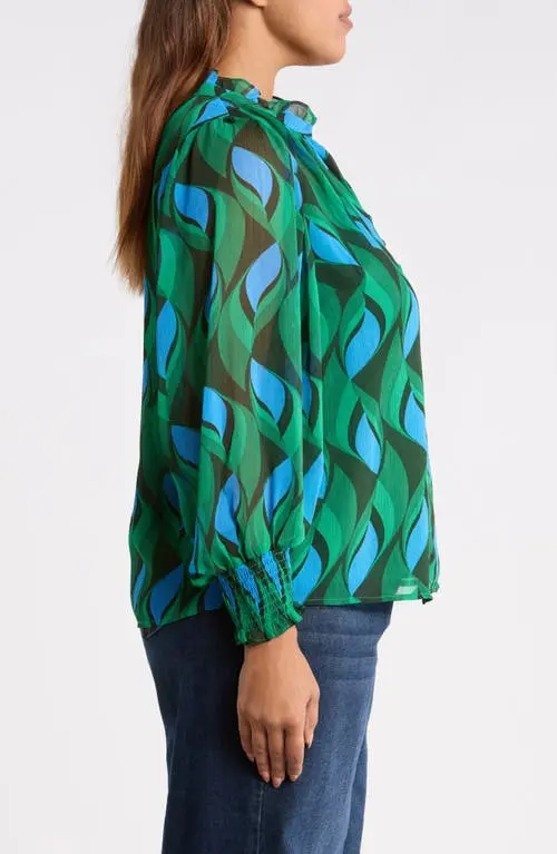 SUGARLIPS Tommie Long Sleeve Top - Emerald-blue
