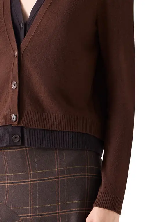 Akris Wool & Cashmere Trompe L'oeil Cardigan