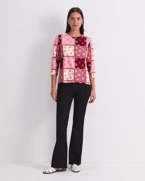SPORTSCRAFT Horse Print Mercerized Top