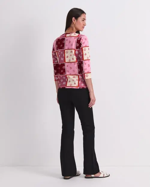 SPORTSCRAFT Horse Print Mercerized Top