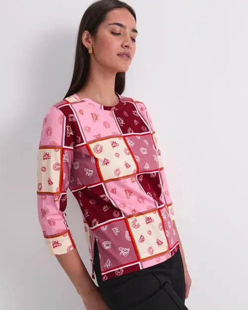 SPORTSCRAFT Horse Print Mercerized Top