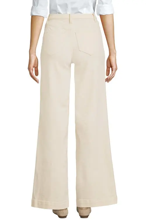 LANDS' END High Rise Wide Leg Denim Jeans