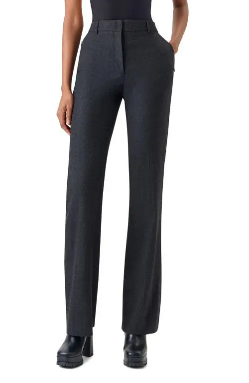 Akris Marilyn High-waist Wool & Silk Flannel Trousers