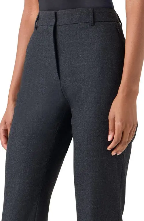 Akris Marilyn High-waist Wool & Silk Flannel Trousers