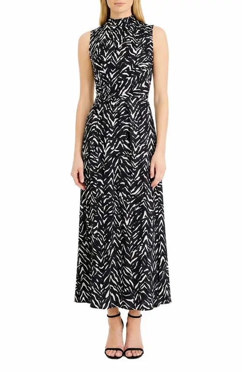 Maggy London Inverted Streaks Sleeveless A-line Dress