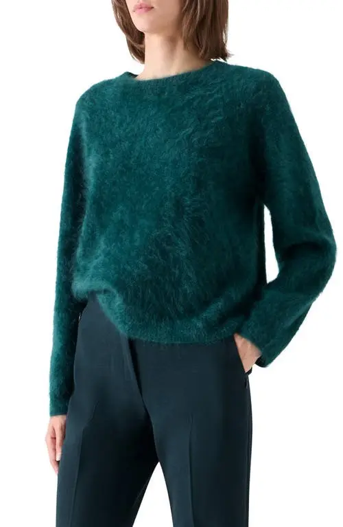 Akris Cloud Brushed Cashmere Sweater - Forest Green