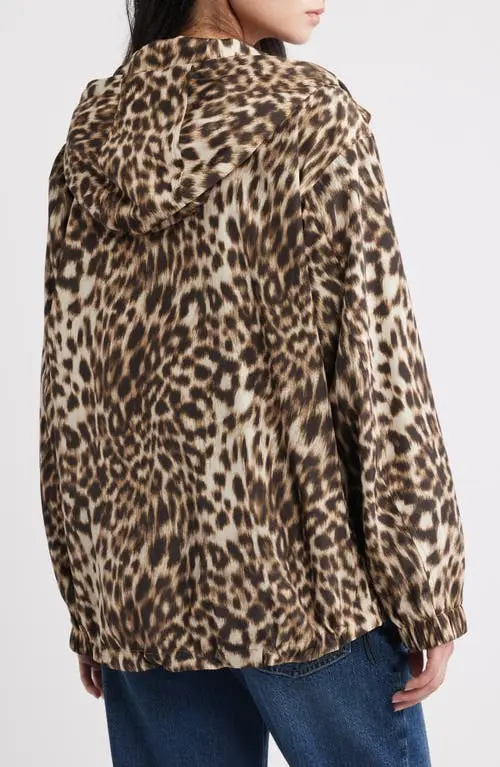 Michael Kors Water Resistant Hooded Jacket - Cheetah