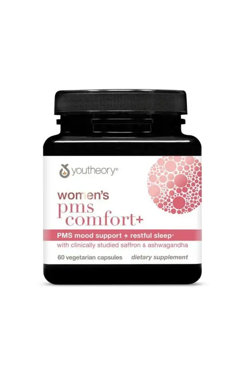 YOUTHEORY Pms Comfort+ Vegetarian Capsule Supplement 60 Vegetarian Capsules