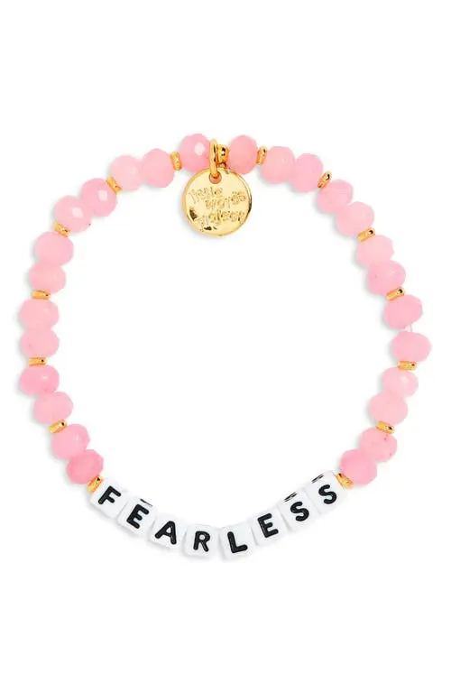 LITTLE WORDS PROJECT Fearless Urban Armor Beaded Stretch Bracelet - White