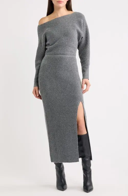 Line & Dot Alta Long Sleeve Rib Maxi Sweater Dress