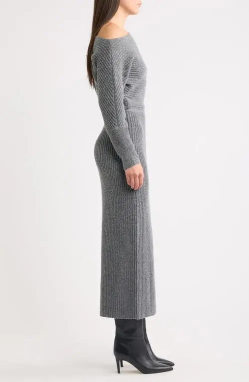 Line & Dot Alta Long Sleeve Rib Maxi Sweater Dress