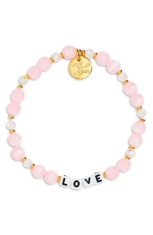 LITTLE WORDS PROJECT Love Sweet Petal Kisses Beaded Stretch Bracelet - White