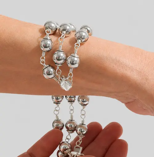 REJECTED HEARTS CLUB La Princesa Hematite Wire Wrapped Bracelet