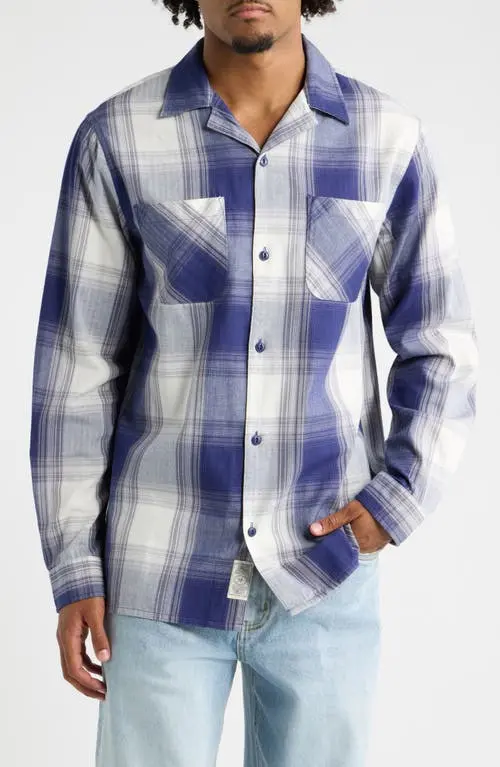 SCHOTT Colts Plaid Camp Shirt - Navy
