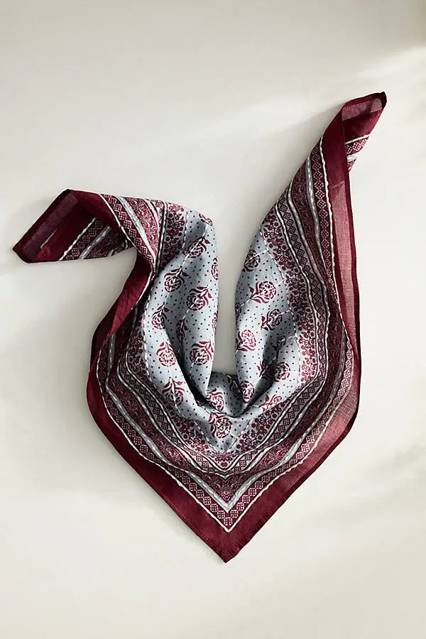 TERRAIN Embroidered Stitch Bandana - Wine