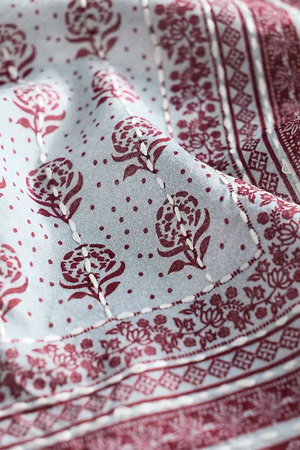 TERRAIN Embroidered Stitch Bandana - Wine