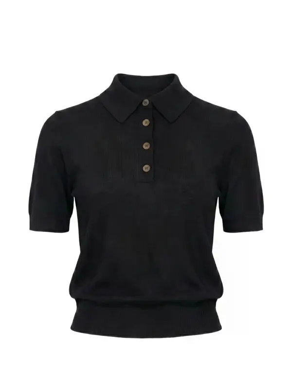 TOCCIN Rue Short-sleeve Polo Top - Black