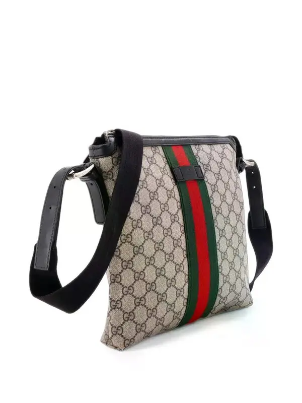 Gucci Web Messenger Bag Gg Coated Canvas Medium Cross Body Bag