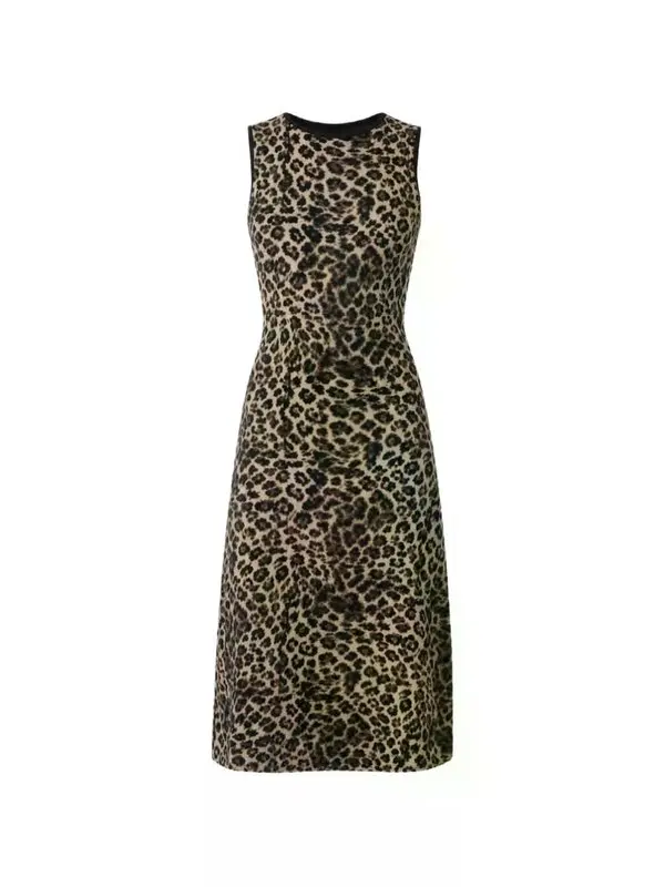 TOCCIN Alessia Leopard-print A-line Midi Dress