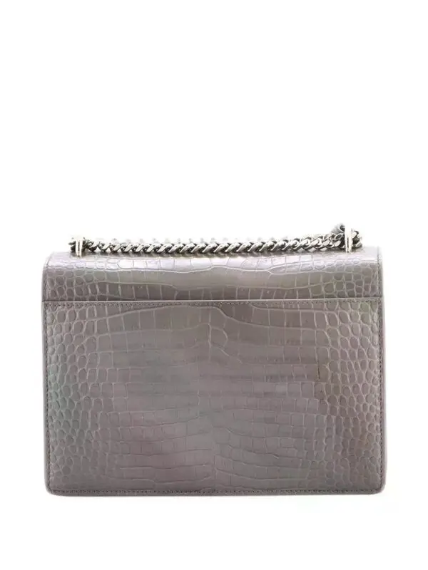 Saint Laurent Sunset Crocodile Embossed Leather Medium Crossbody Bag