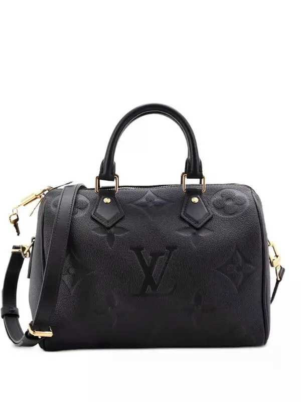 LOUIS VUITTON Speedy Bandouliere Bag Monogram Empreinte Giant Satchel - Black