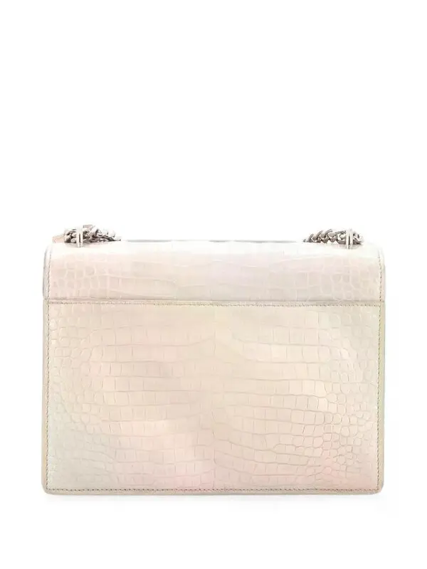 Saint Laurent Sunset Crocodile Embossed Leather Medium Crossbody Bag