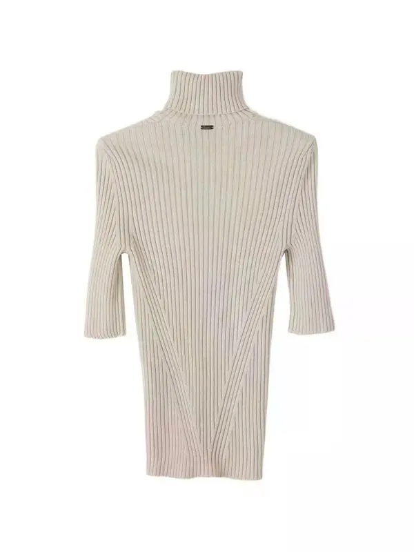Herno Ribbed-knit Short-sleeve Sweater - Neutrals