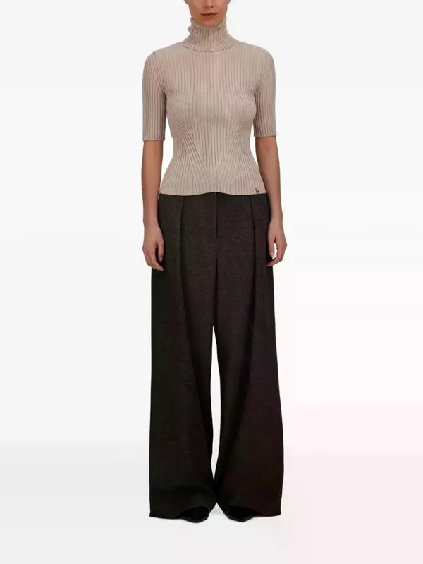 Herno Ribbed-knit Short-sleeve Sweater - Neutrals