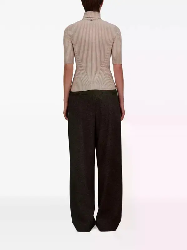 Herno Ribbed-knit Short-sleeve Sweater - Neutrals