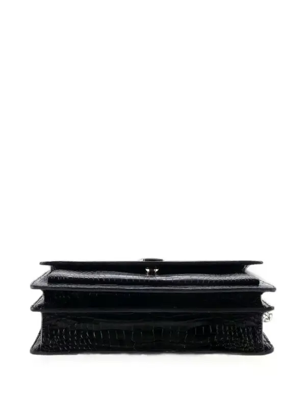Saint Laurent Sunset Crocodile Embossed Leather Large Crossbody Bag