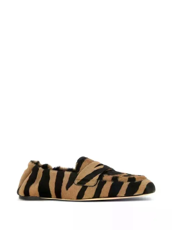 STUART WEITZMAN Bryant Animal-print Loafers - Neutrals