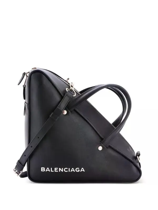 Balenciaga Triangle Duffle Bag Leather Small Satchel - Black