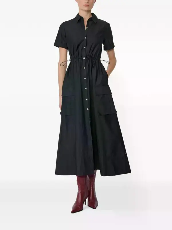 TOCCIN Maxine Cargo-pocket Shirt Mididress