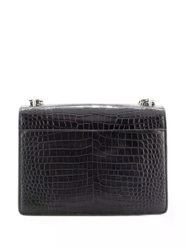 Saint Laurent Sunset Crocodile Embossed Leather Medium Crossbody Bag