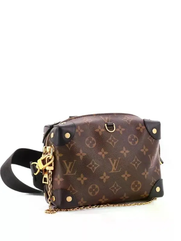 LOUIS VUITTON Monogram Canvas Petite Malle Souple Handbag Shoulder Bag - Black